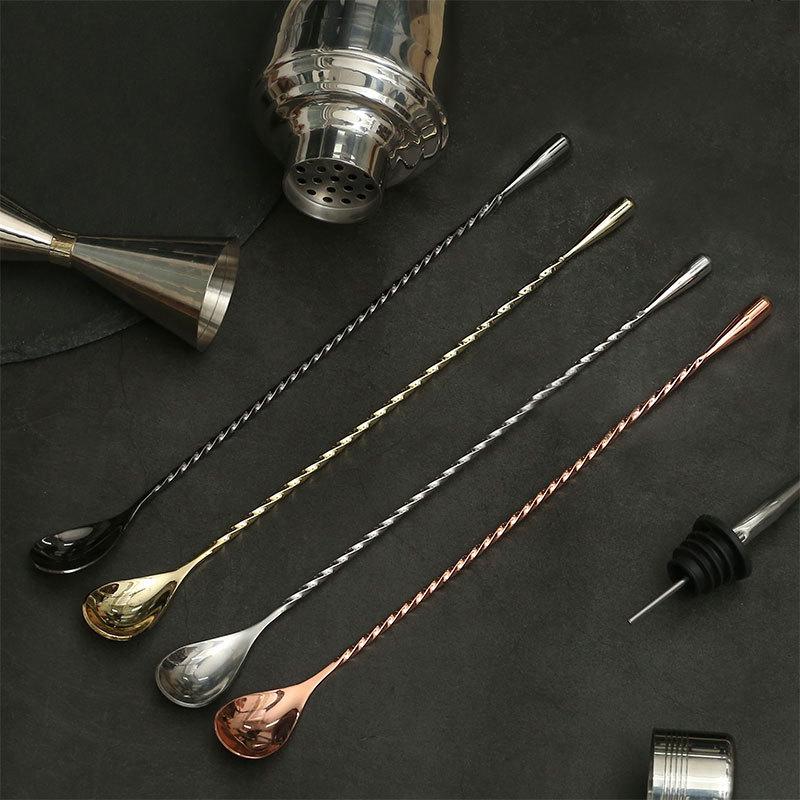 Stir Spoon Stainless Steel Water Drop Bar Spoon Fine Thread Bar Spoon ...