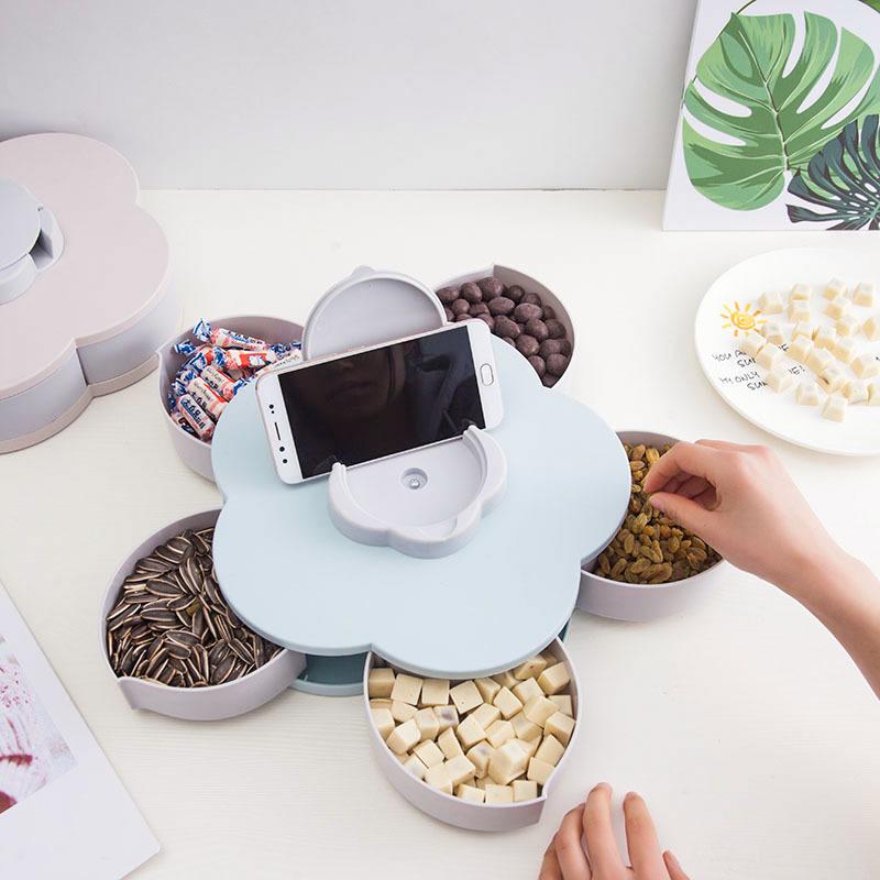 Buy Rotating Petal Fruit Snack Box Candy Dish with Covered ...