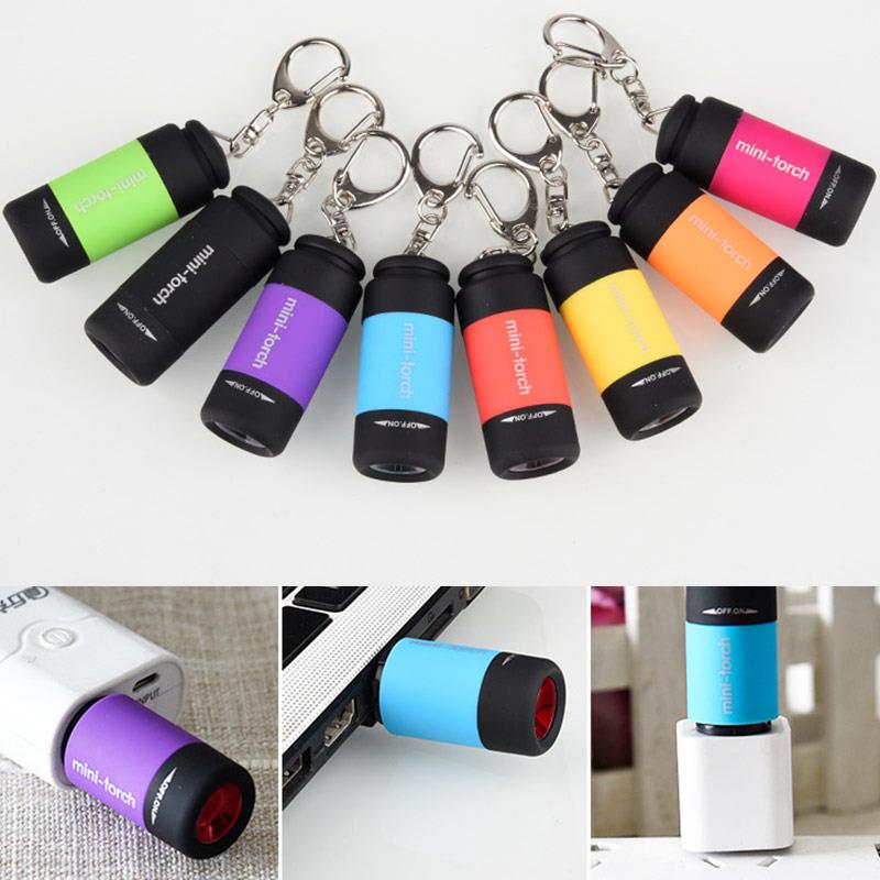 Buy Torch Keychain Pocket Lamp Flashlight Waterproof Rechargeable USB ...