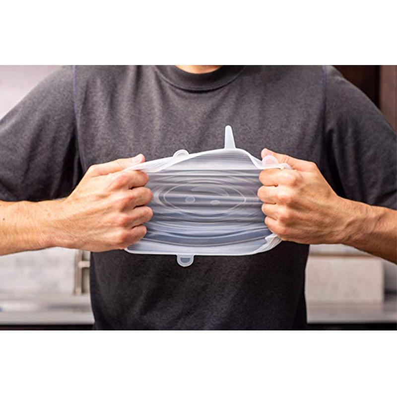 6 Pack Square Silicone Stretch Lids FDA Silicone Lids 100% BPA-Free ...