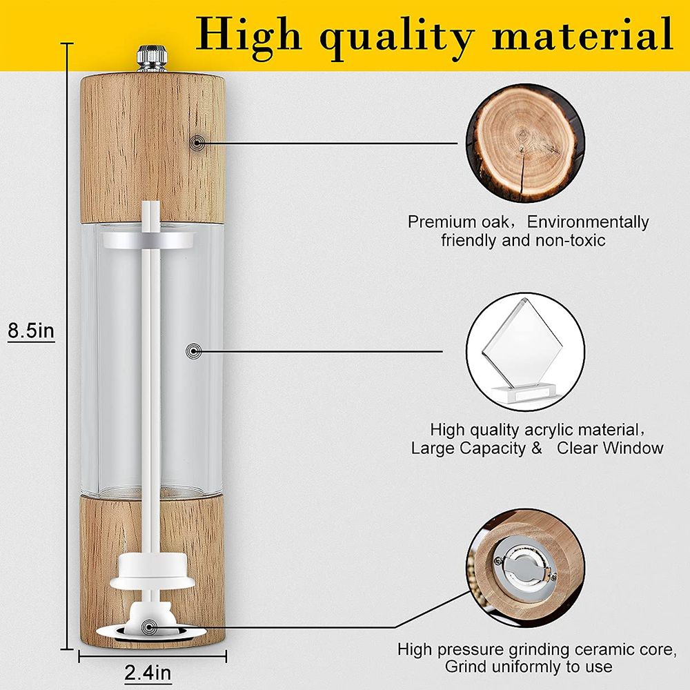 Buy Acrylic Manual Particle Grinding Bottle Salt And Pepper Grinder ...