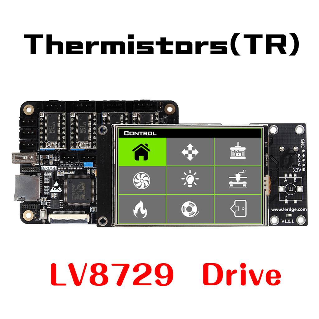 3D Printer Controller Board LCD Touch Screen + 4PCS LV8729 Stepper ...