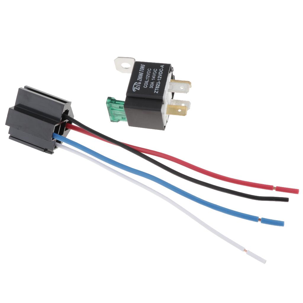 Buy 30A 4-Pin Relay Socket Harness Connector for Car Truck + Sockets at ...