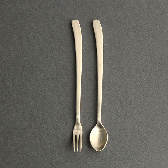Buy Inspoon Good Luck Slim Gold Teaspoon Fork Gift Set at affordable ...