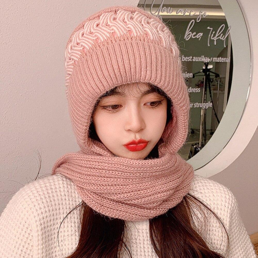 Buy New Women Winter Hat Keep Neck Warm Cap Add Fur Lined Warm Set ...