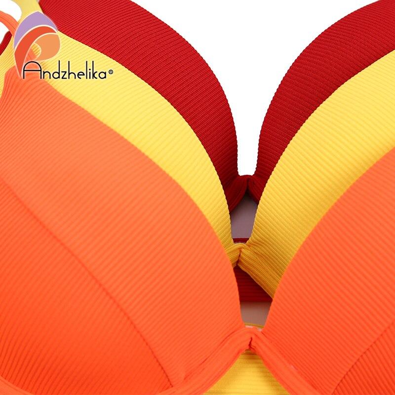 Cheap Andzhelika Sexy Rib Bandage Bikinis Swimsuits Women Padded Push ...