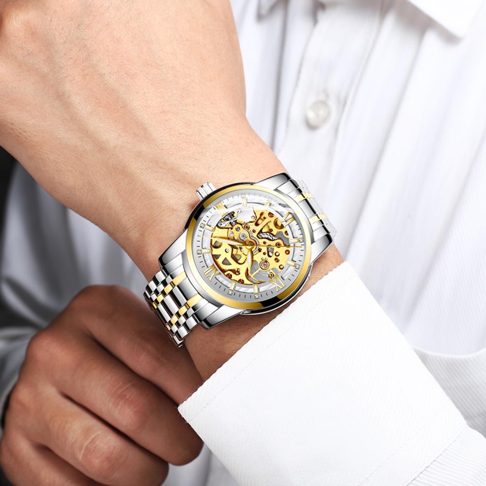 Buy HAIQIN Watches for Men Skeleton Automatic Watch Men Mechanical ...