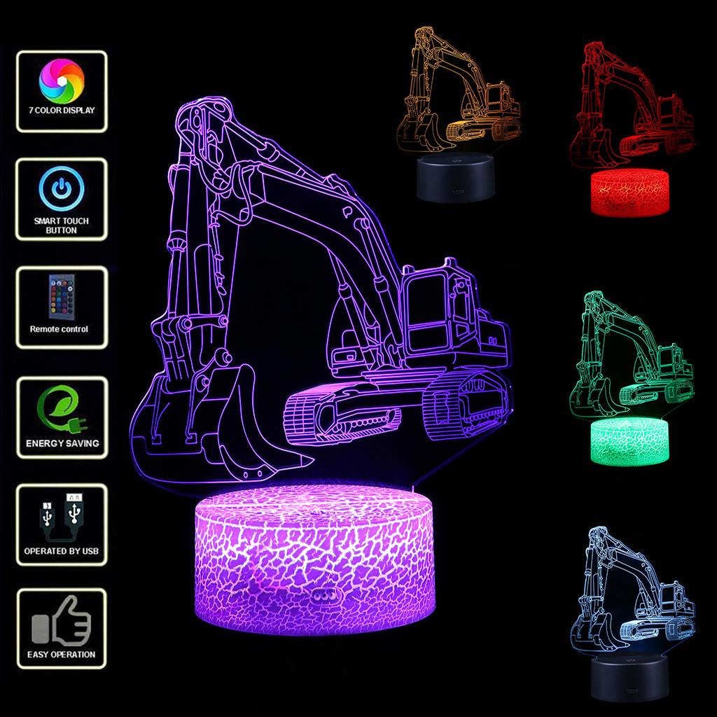 Buy LED 3D Illuminated Lamp Optical Desk Night Light With 7 Color ...