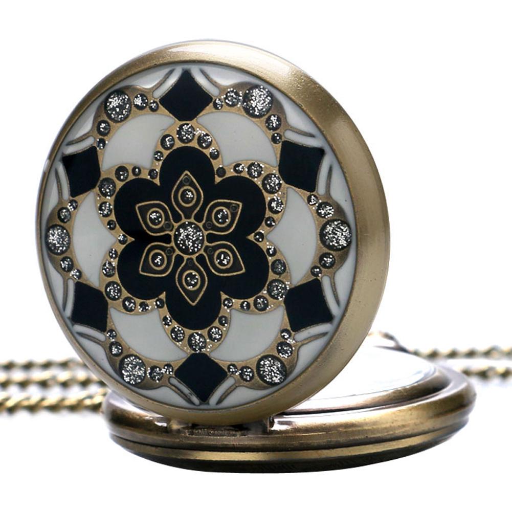 Buy Unique Pocket Watch, White Jade Crystal Rhinestone Quartz Pocket ...