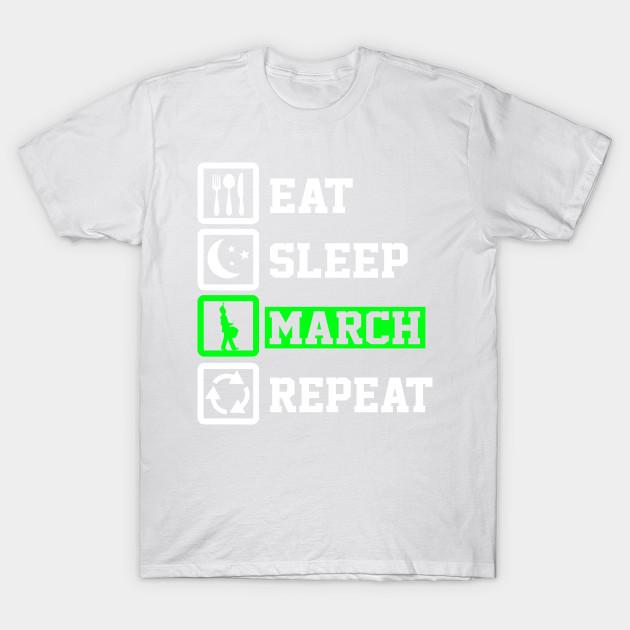 Buy T Shirt Women Eat Sleep March Repeat Shirt Funny Marching Band G ...