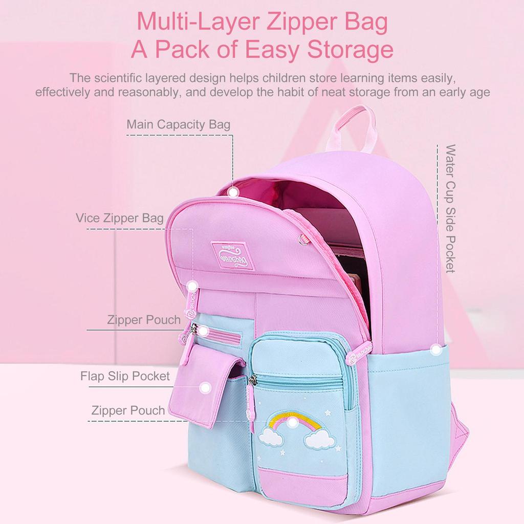 Girl Backpack | Large Capacity Rainbow Backpack for Girls | Waterproof ...