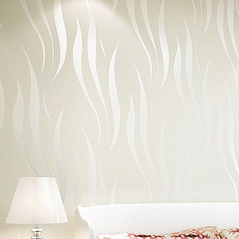 Buy 10M Home 3D Wave Flocking Wallpaper Living Room Wall Covering ...