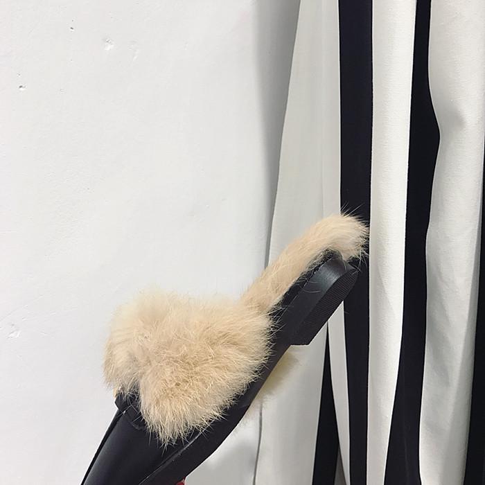 Cheap Ladies Autumn and Winter Fox Fur Lining Slippers Home Wear ...
