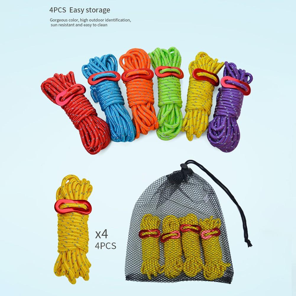 Cheap 4x/set 4m Guy Rope Reflective Cord-Lines With Runners Tent ...