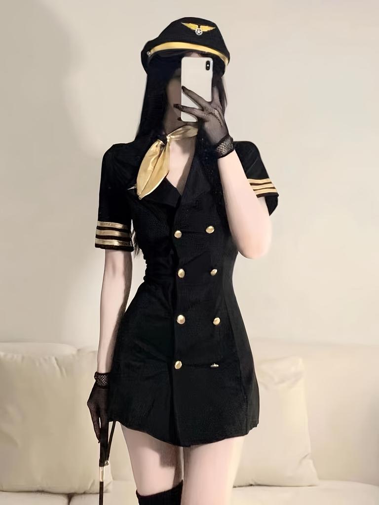 Buy Black Cosplay Bodycon Dresses, Breathable Slim Dress (Without Hat ...