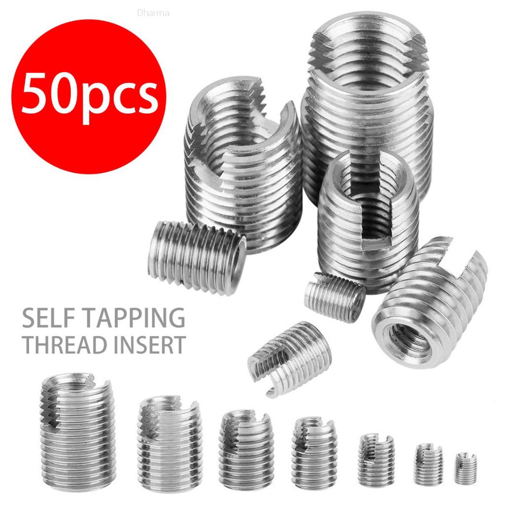 Buy Manyi 50pcs Silver Stainless Steel Thread Repair Insert Kit M3 M4 ...
