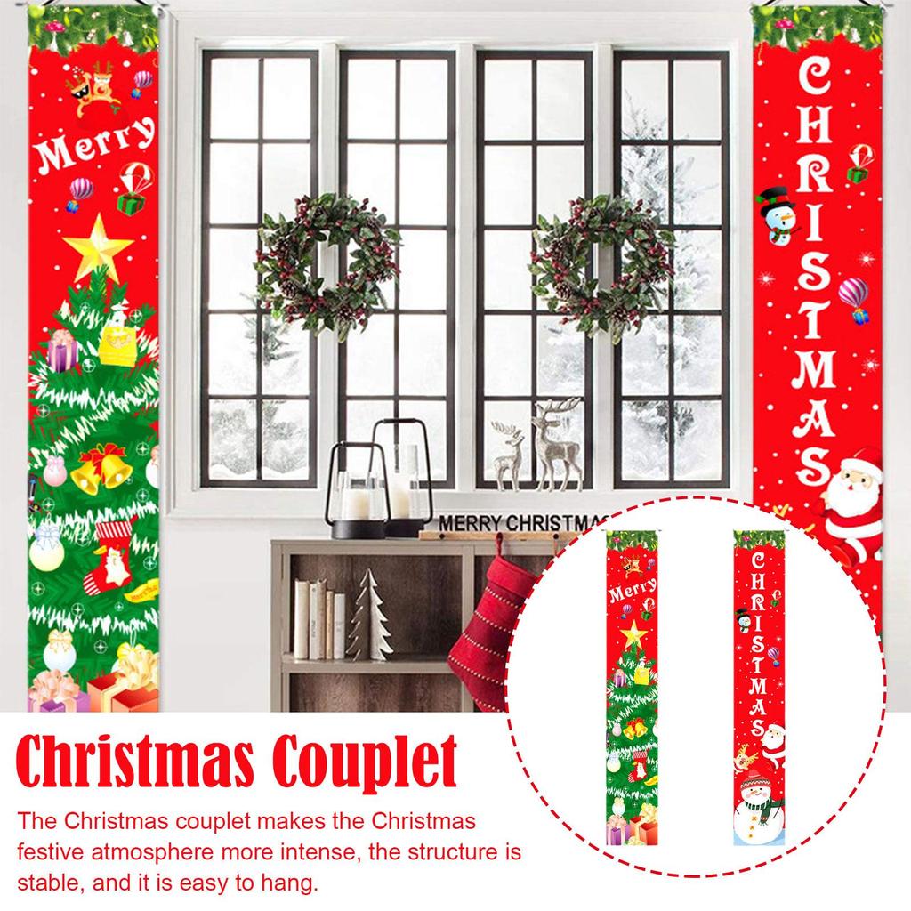 Buy Christmas Porch Sign Decoration Christmas Couplet Decorations ...