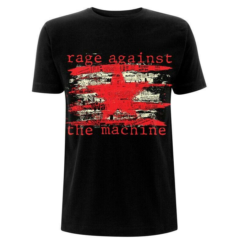 Buy Official Rage Against The Machine T-Shirt Newspaper Print T-Shirts ...