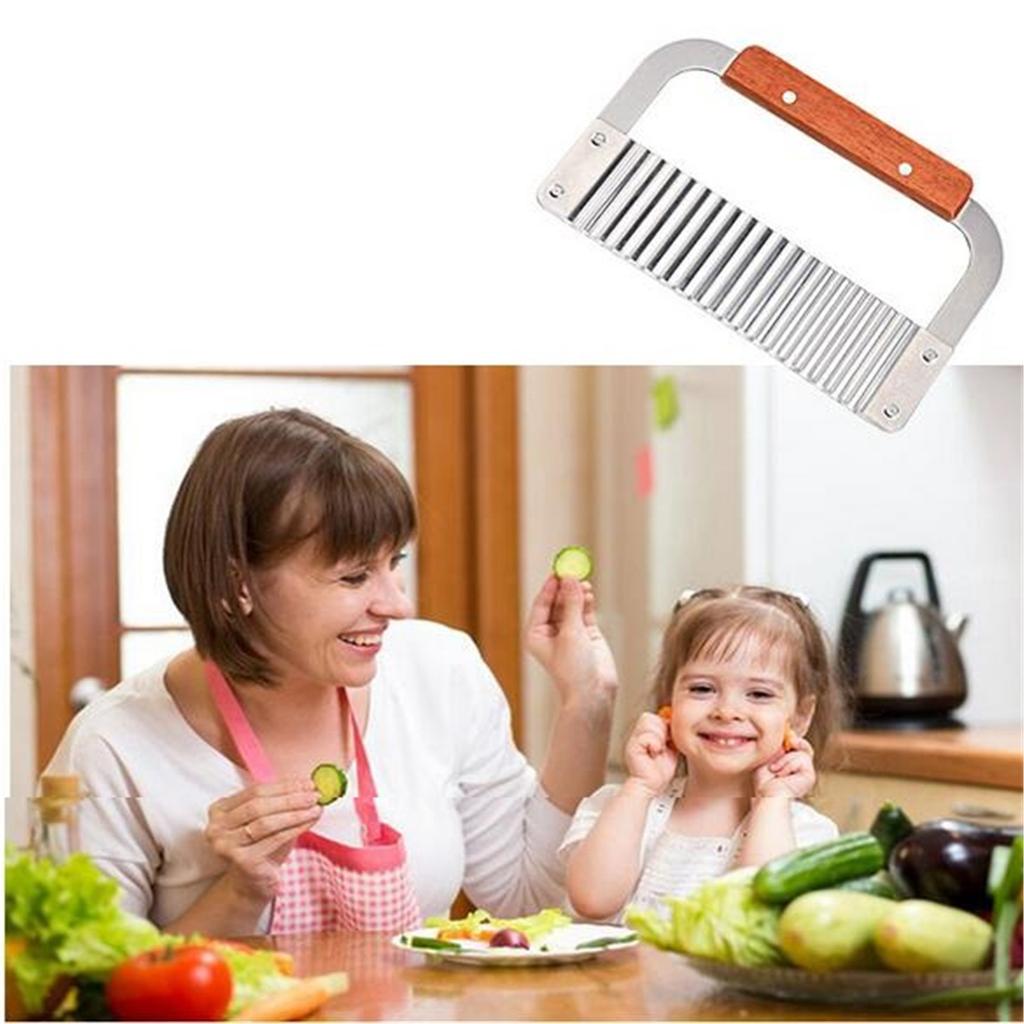 Potato Chip Vegetable Crinkle Wavy Cutter Blade Tool Fry Fries Hand ...
