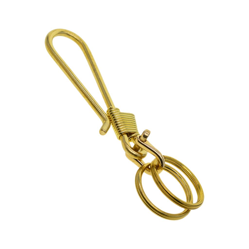 Buy Hook Keychain Brass Clipon Loop Key Chain Clasp with Ring Pocket ...