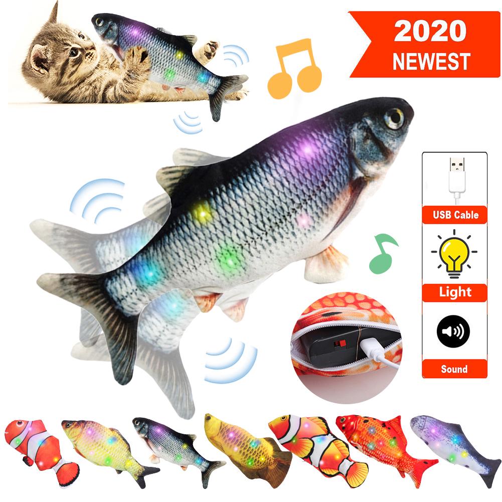 Buy Electric Moving Fish Cat Toy Colorful Glowing Singing Wagging ...