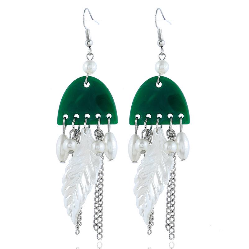 AA Acrylic Alloy Leaf Fringed Fashion Earrings uygun fiyatlı satın alın ...