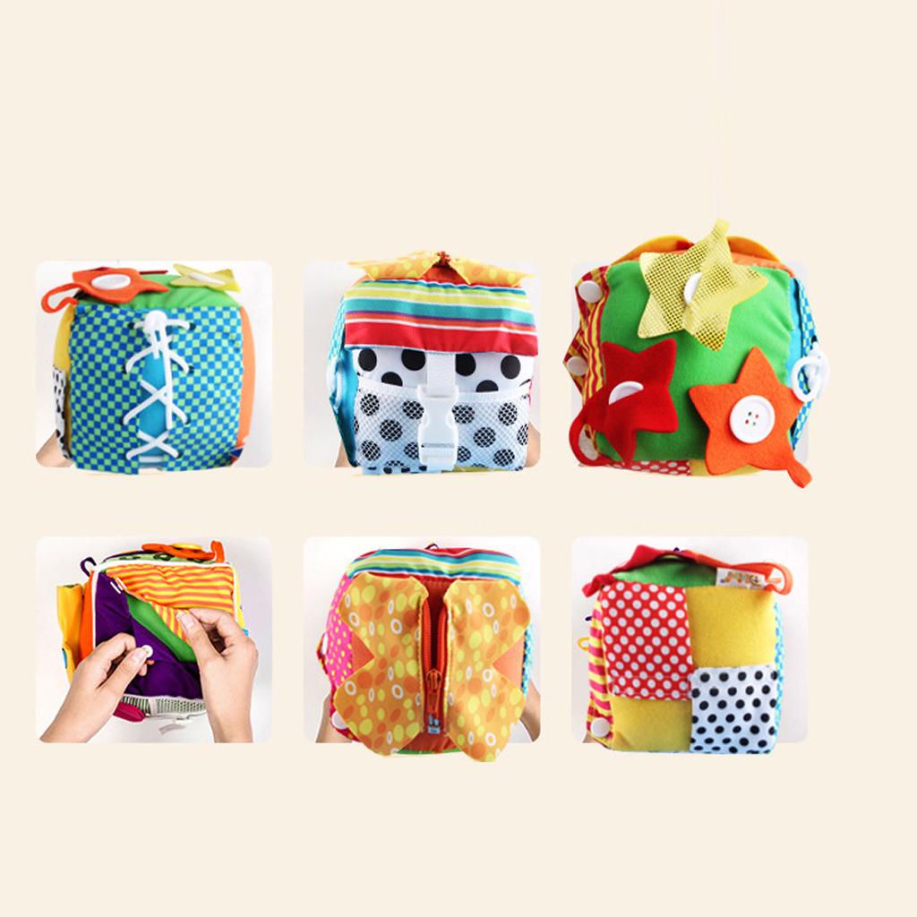 Funny Cloth Cube Life Skill Educational Developmental Baby Toddler Toy ...