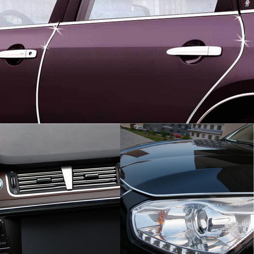 Buy 9ft 275cm Chrome Silver Car Door Edge Guard Moulding Trim DIY ...