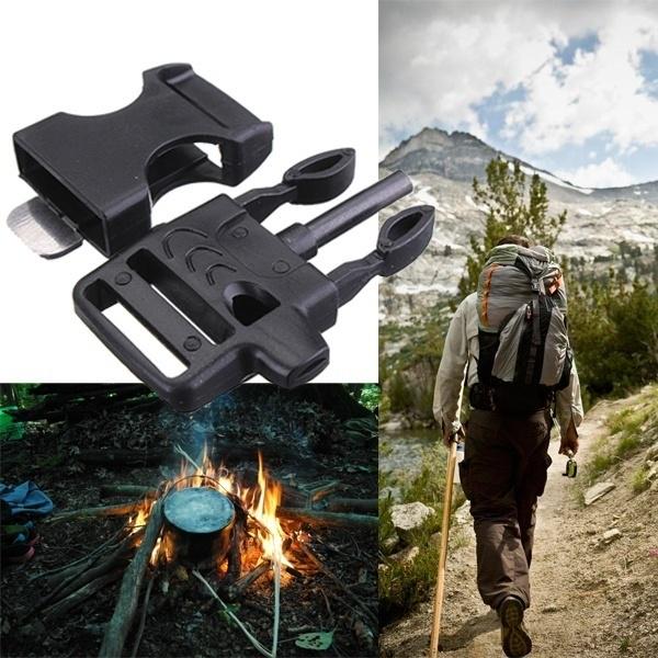Buy Durable Flint Fire Starter Side Release Escape Rope Whistle Buckle ...