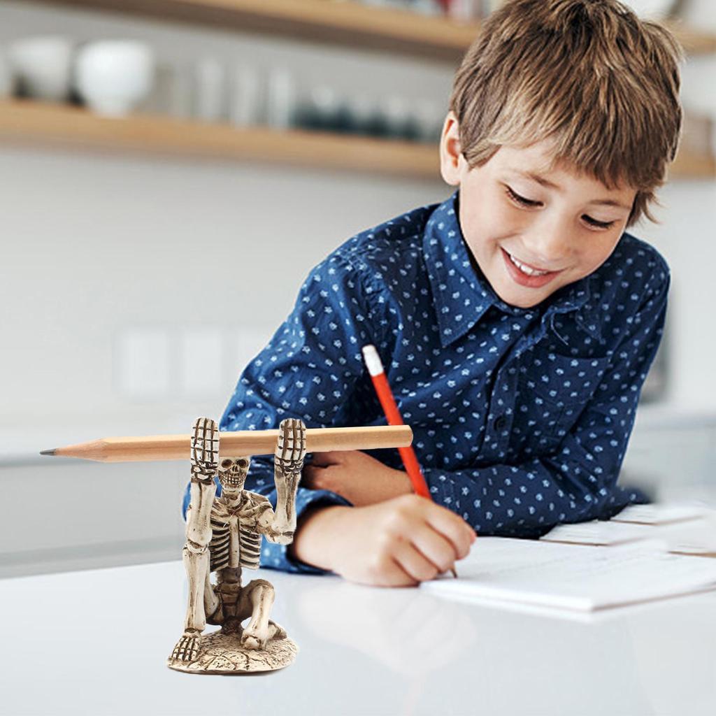 Cheap Skull Pen Storage Rack|Portable Resin Skeleton Pencil Holder Key ...