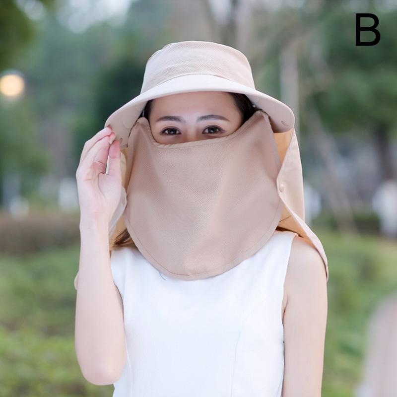 Buy Women Windproof Full Face Mask Face Neck Cover Sunscreen Cap ...