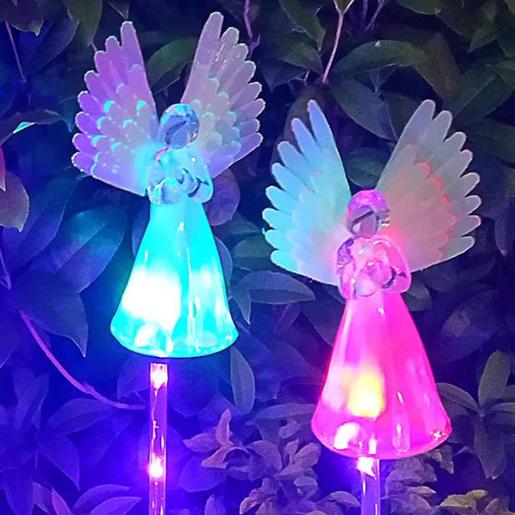 Cheap 2 Pack Angel Solar Light Outdoor Solar Garden Stake Changing ...