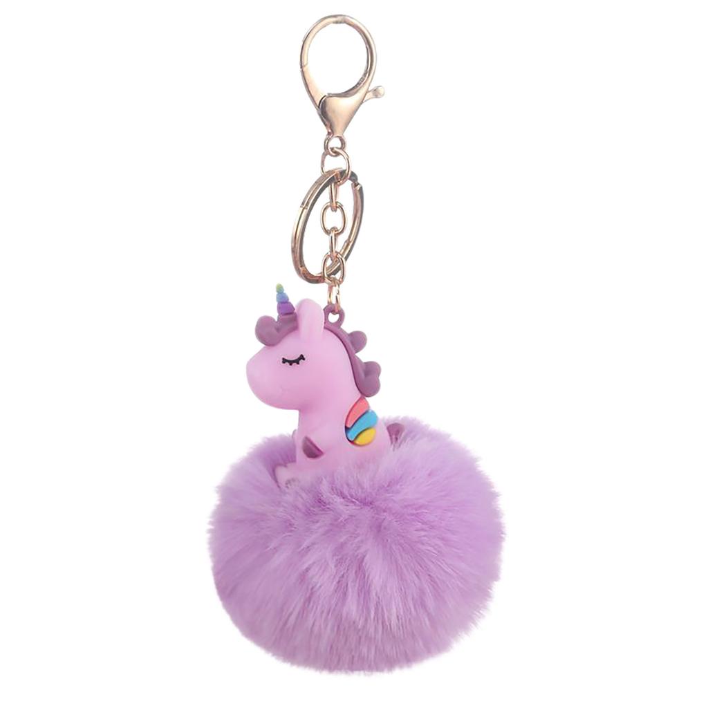 (Mp6)Ball Keychain Faux Fuzzy Charm For Women & Girls Soft Ball Bag ...