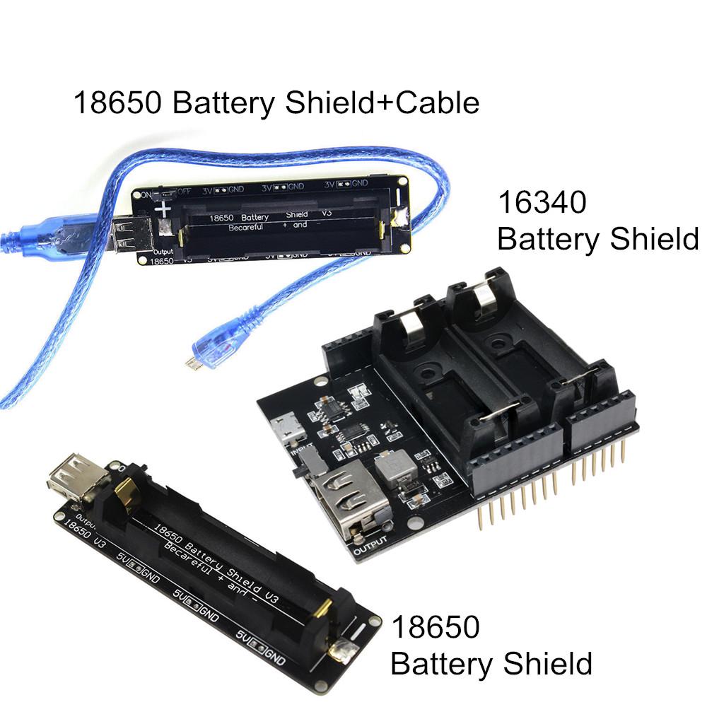 Buy ESP32 ESP8266 Dual Output 18650 Lithium Battery Shield V3/V8 Micro ...