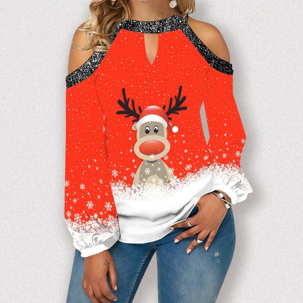 Buy 2022 Summer New Fashion Women's Long Sleeve Off Shoulder Round Neck ...