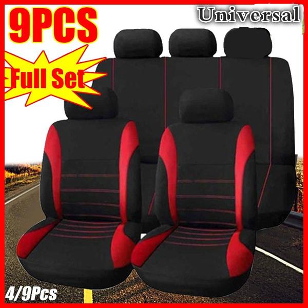 9PCS Universal Car Seat Covers Full Car Cushion Case Cover Front Car ...