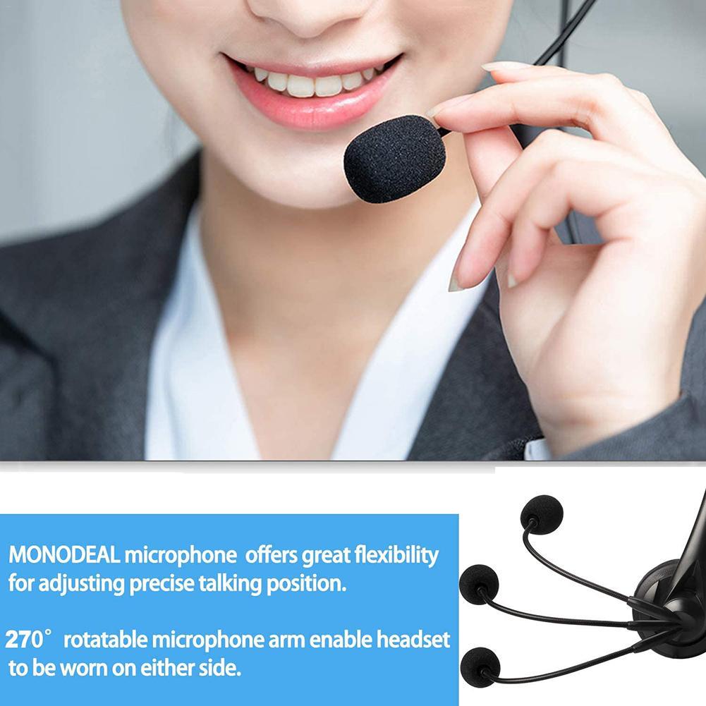 Buy Wired Headset USB Headphone with Rotating Microphone High Sound ...