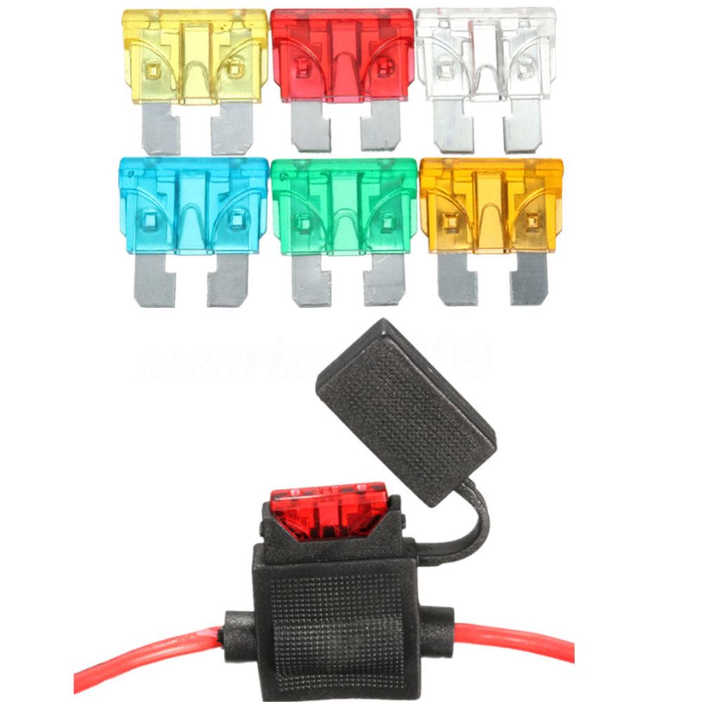 Buy 12V Car In-line Standard Blade Fuse Holder 5A 10A 15A 20A 25A 30A ...