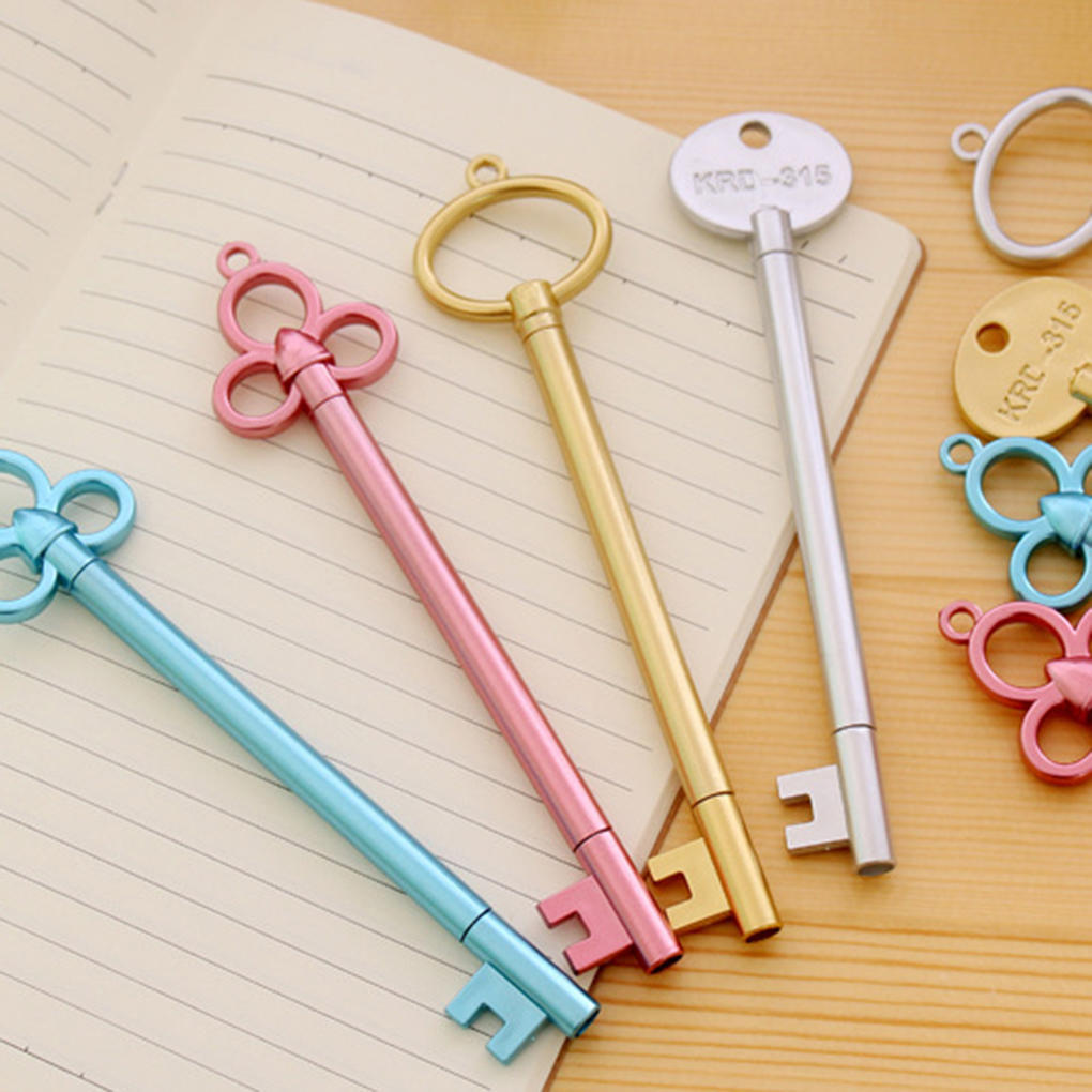 Buy 0.38mm Key Shape Gel Pen Black Ink Plastic Pens Writting Pen Office ...