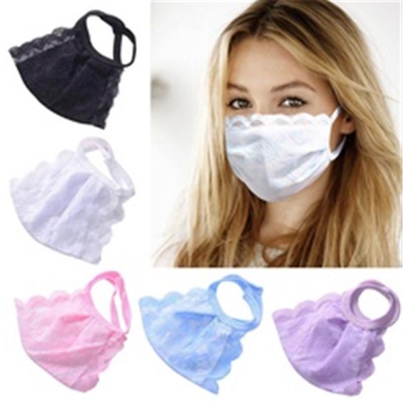 Buy Lace Dual-Layer Breathable Mouth Mask Washable Women Lace Cotton ...