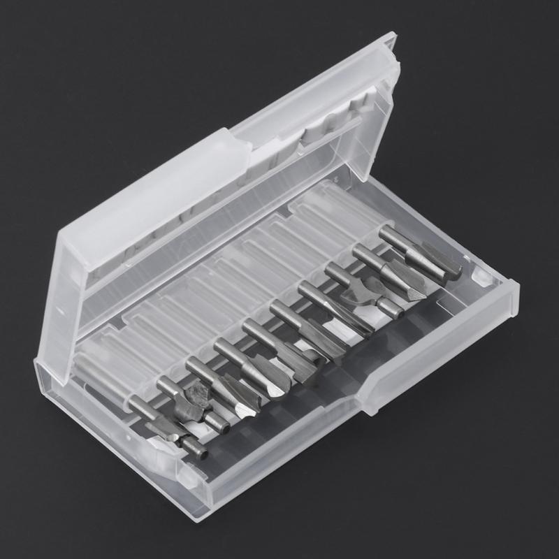 Buy 10pcs HSS Router Wood Milling Cutter Bits Fits Rotary Tool Set 1/8 ...