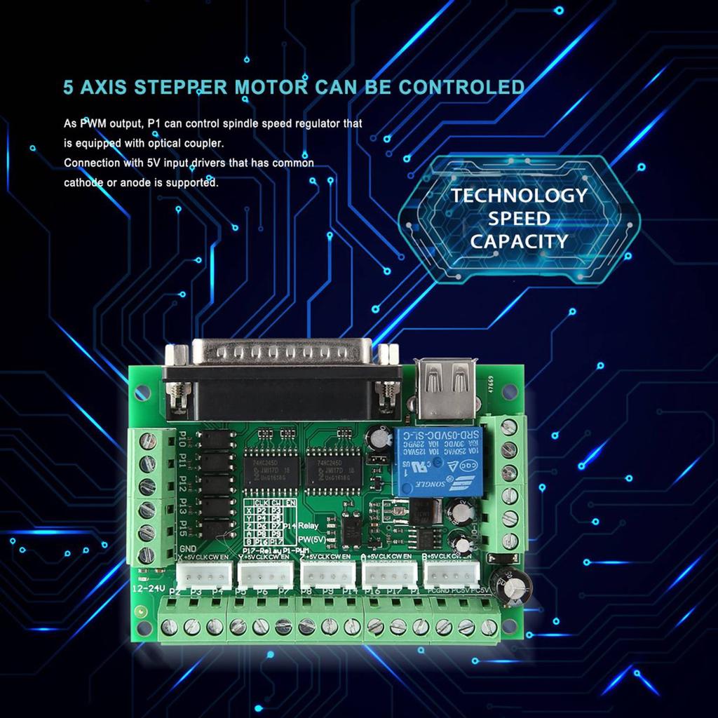 Ss Cnc 5 Axis Interface Breakout Board For Stepper Motor Driver Cnc Mill Mach3 Uygun Fiyatlı