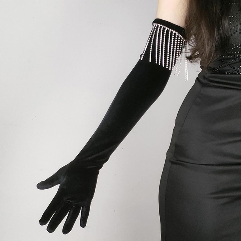Buy Long Evening Gloves Banquet Gloves Formal Evening Gloves Velvet ...