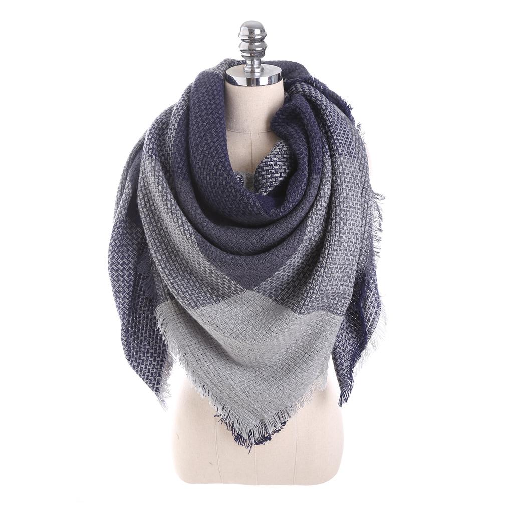Buy Imitation Cashmere Color-blocking Scarf Retro Thick Warm Square ...