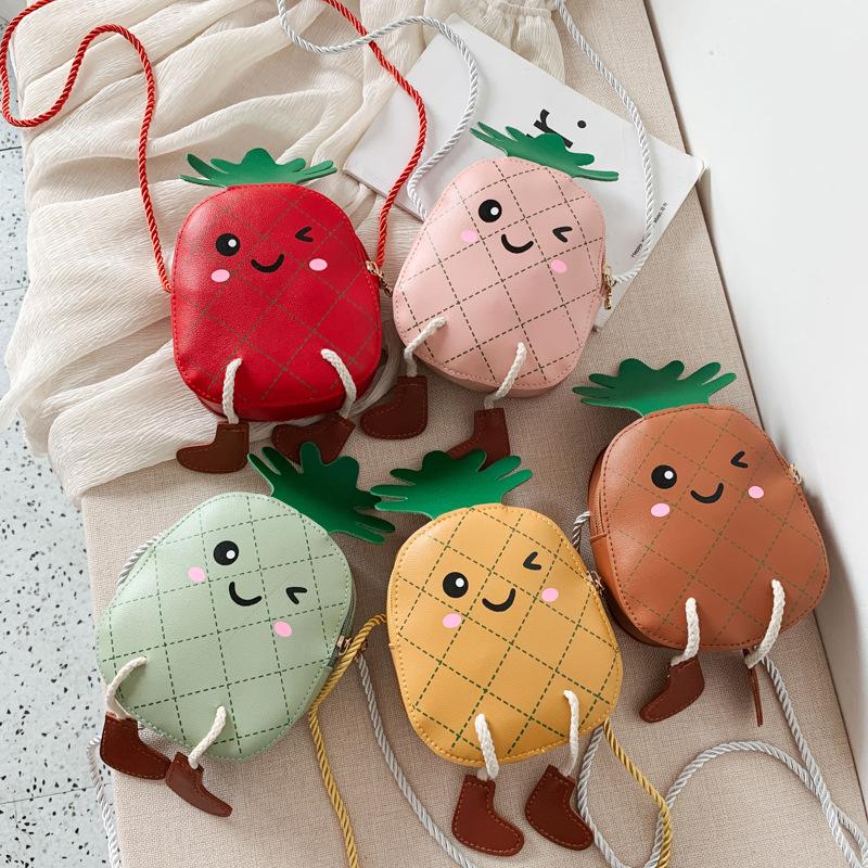 Buy Children's Shoulder Bag Cute Cartoon Pineapple Print Crossbody Bag ...