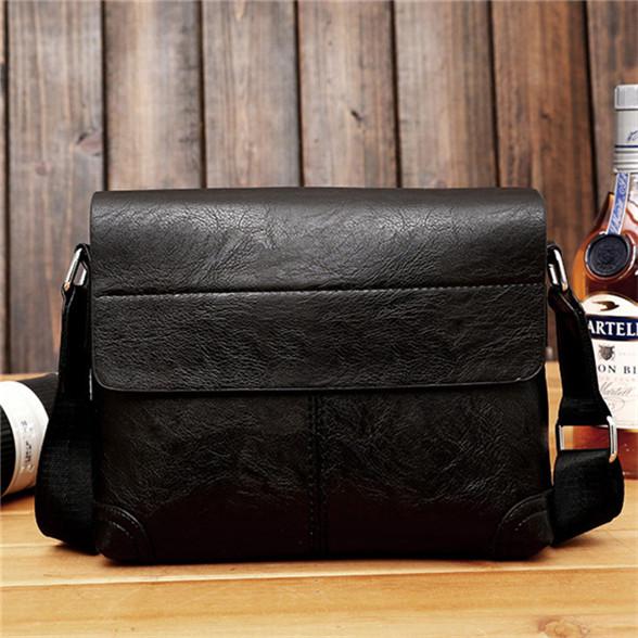 Buy Men 'S Pu Leather Shoulder Diagonal Package Business Travel Zipper ...