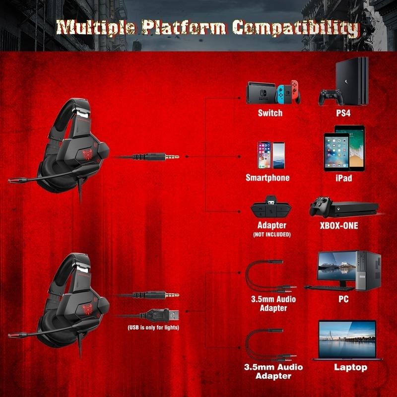 Buy Gaming Headset ONIKUMA K11 PS4 with Stereo Bass and Headphones with ...