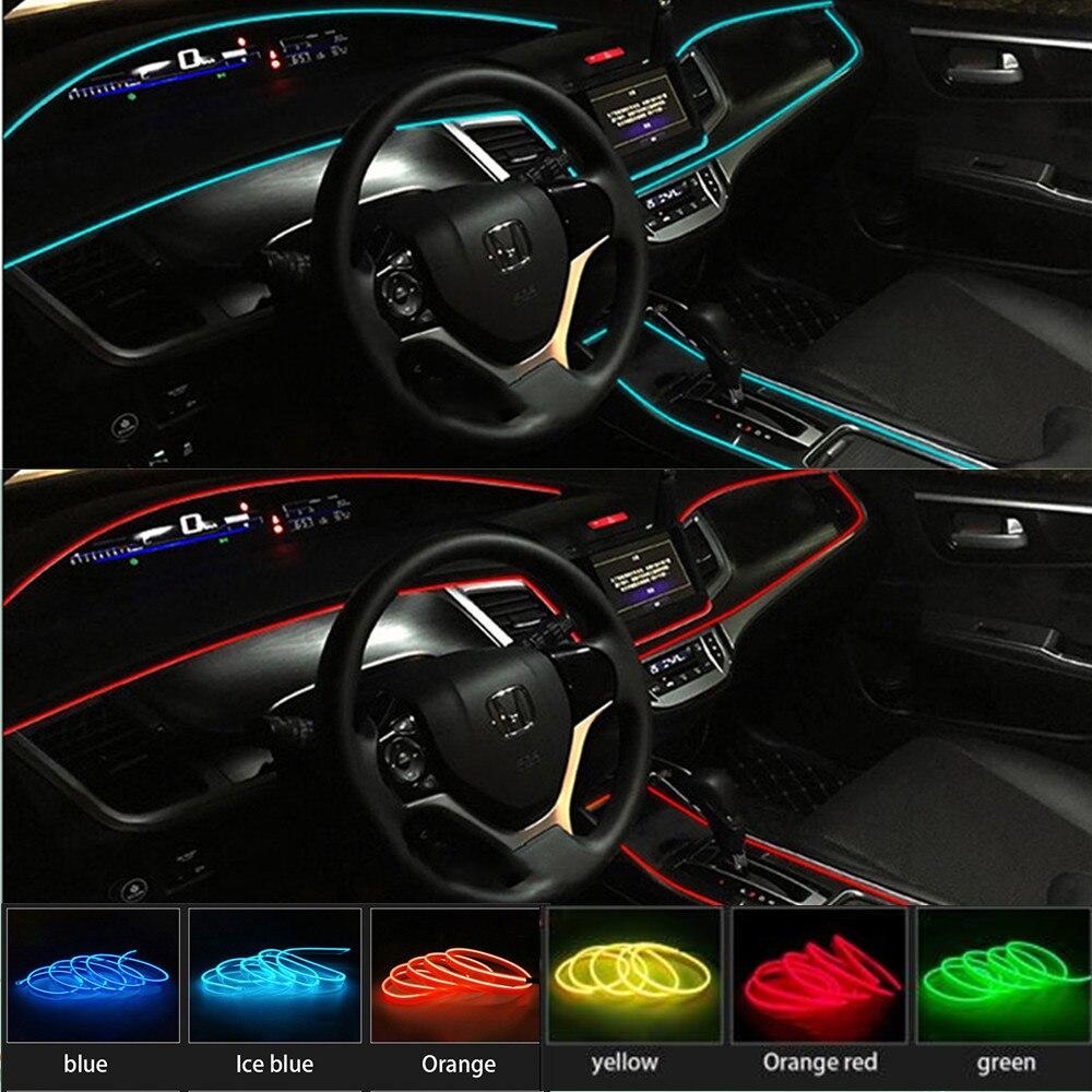 Buy Car Interior EL Led Neon Strip Light 2V waterproof USB flexible ...