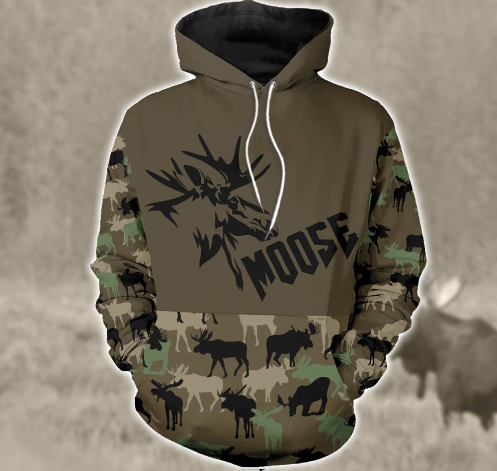 Buy Deer /Boar /Elk /Moose Hunting Camo 3d Printed Hoodie Harajuku ...