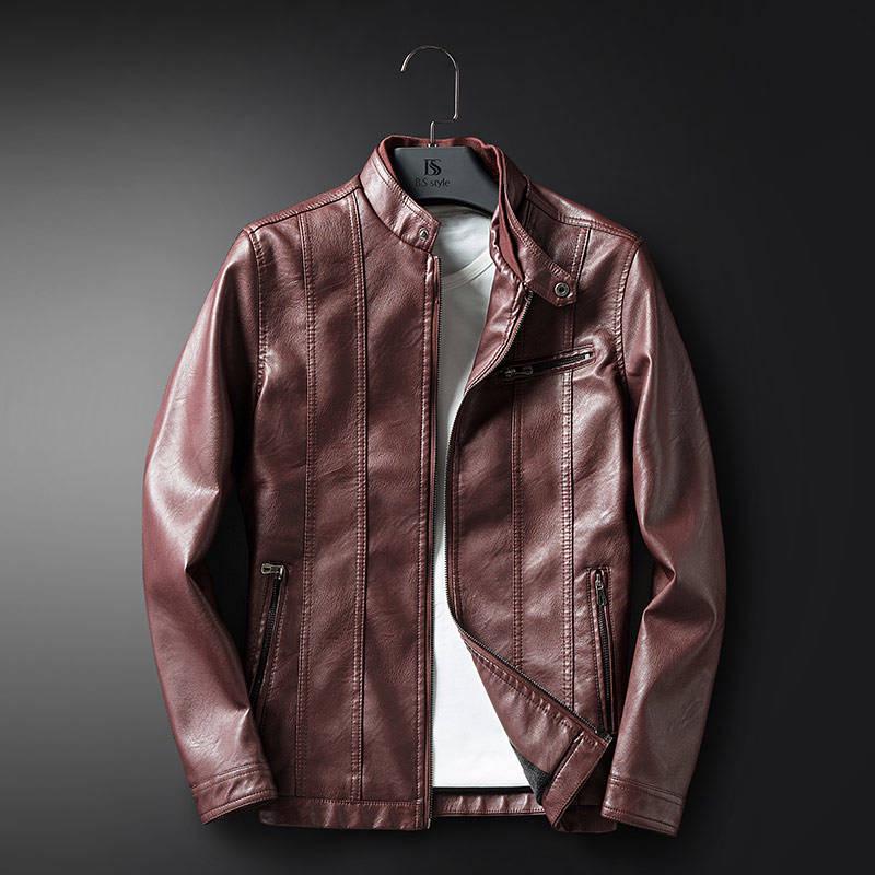 Men's PU Jackets Coats Autumn Winter Motorcycle Biker Leather Jacket ...